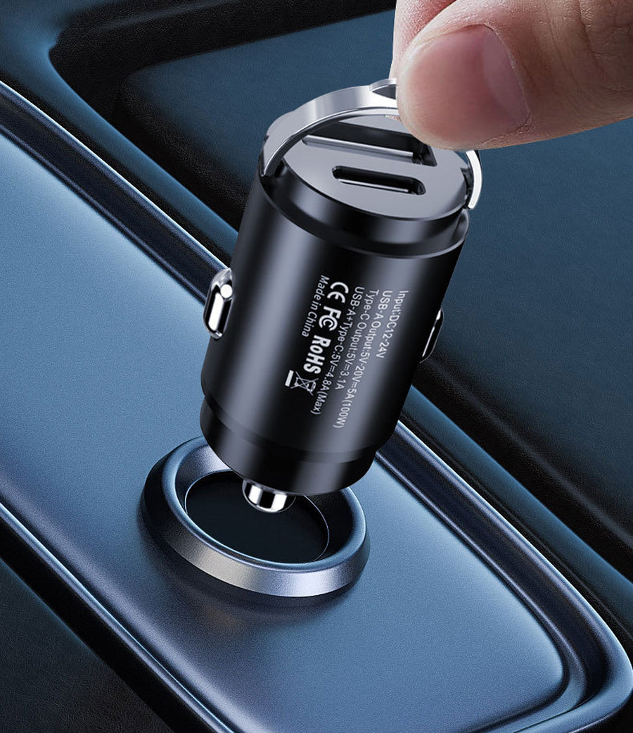 Mini 2-in-1 100W Fast Car Charger – Luxury.com.bd